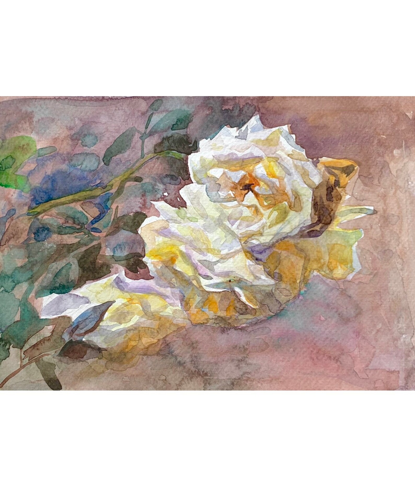 Yellow Rose Painting Original Watercolor Wall Art Flower - Etsy