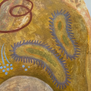 Molecule Painting Biology Painting Atom Wall Molecule Original Art Oval ...