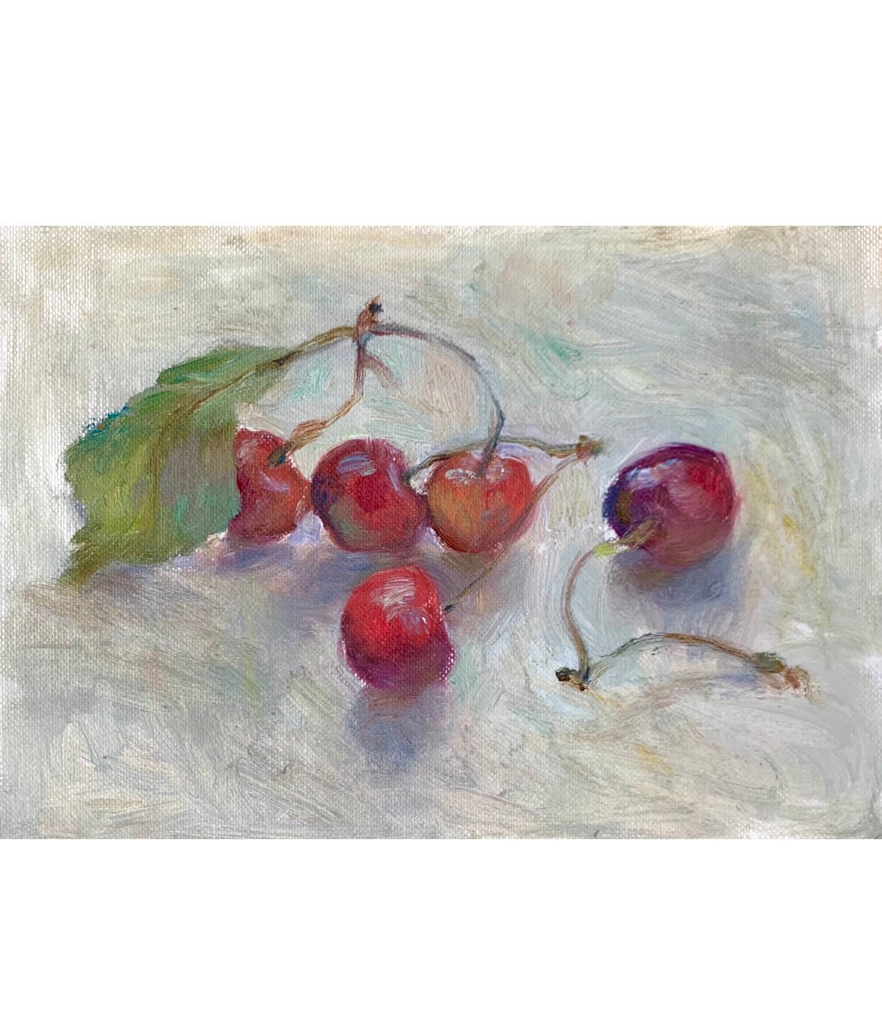 Cherry Painting Fruit Art Small Decor Original Oil Painting 5 | Etsy