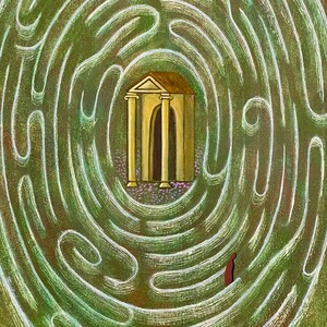 Labyrinth Painting Spiritual Art Byzantine Wall Art Meditational ...