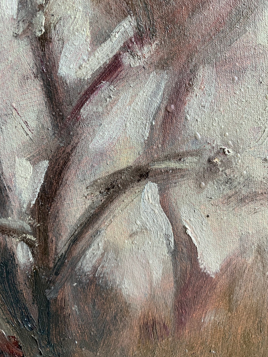 Snow Tree Painting Tree Art Tree Wall Decor Original Oil - Etsy