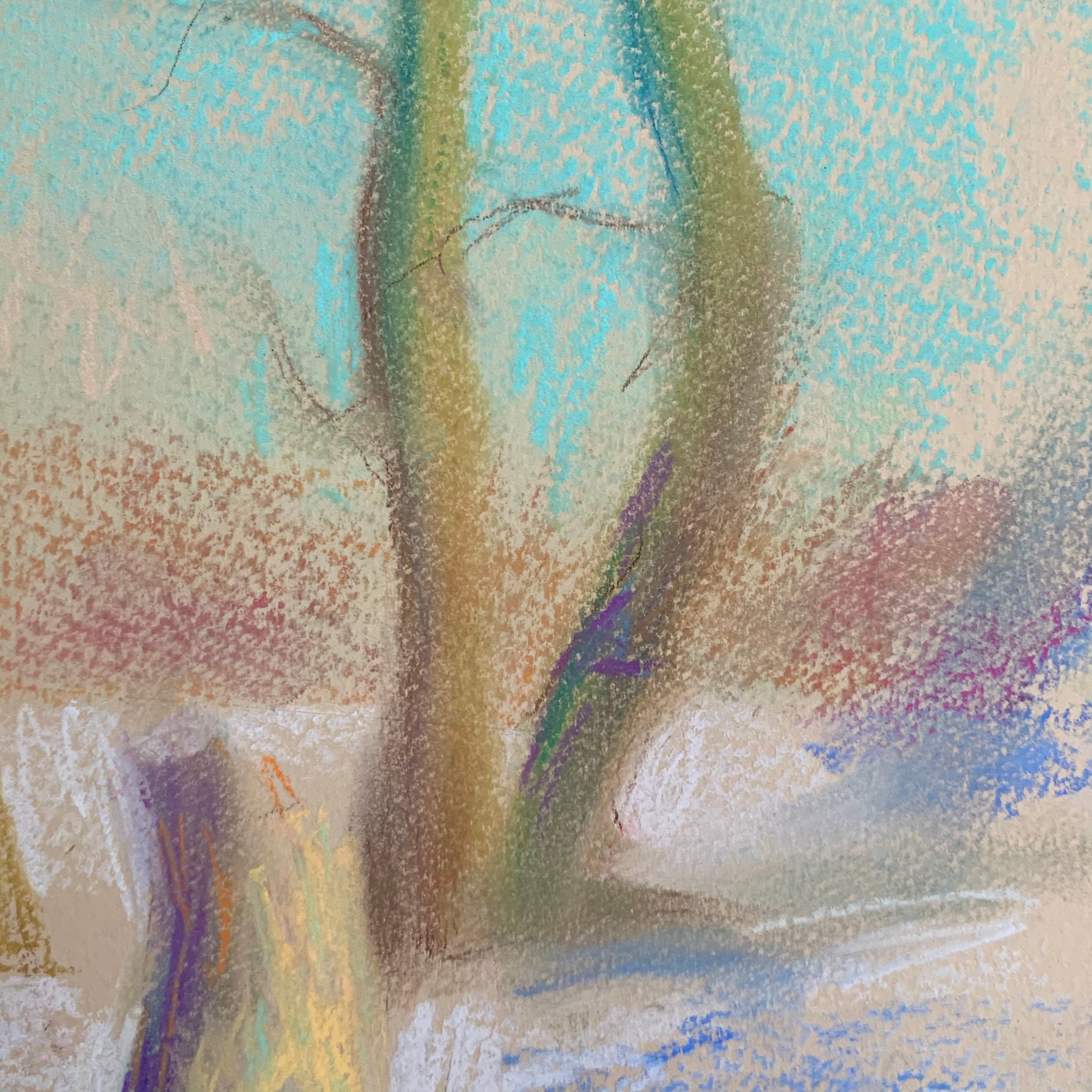 Tree Pastel Painting Tree Wall Art Landscape Art Original | Etsy