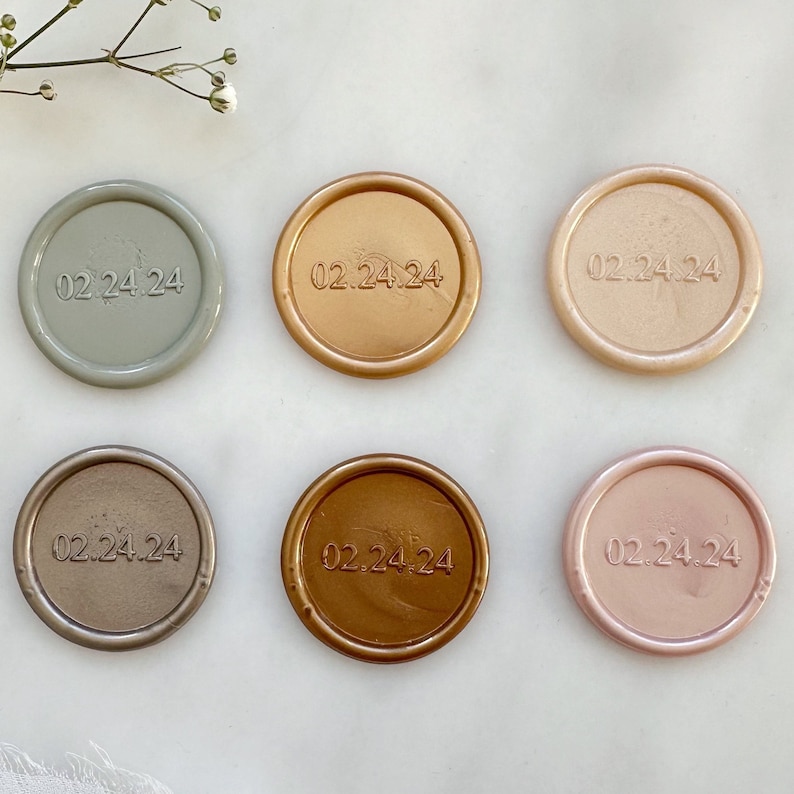 Personalized Date Wax Seal Stickers for Wedding Invitations, Save-the ...