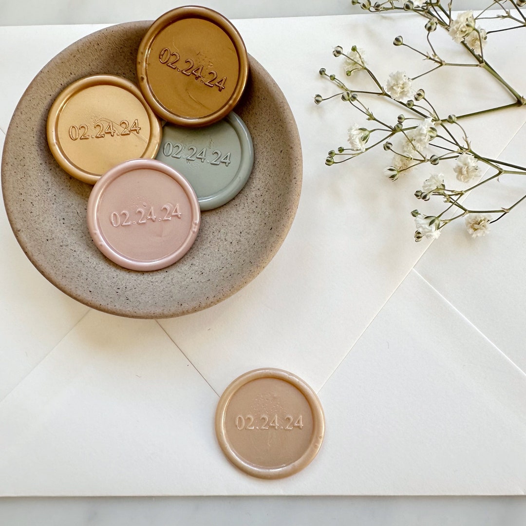 Custom Date Wax Seal, Save the Date Wax Seals, Wax Seal Sticker for ...