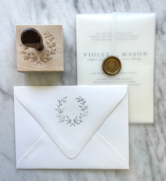 Rubber Stamp Wedding Invitation Card