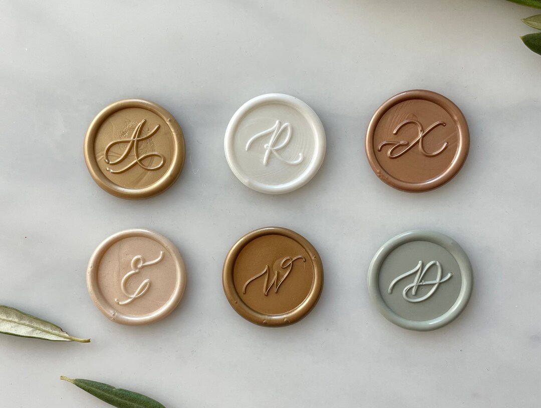 Personalized Monogram Wax Seal Stickers: Wedding Invitation Seals - Etsy