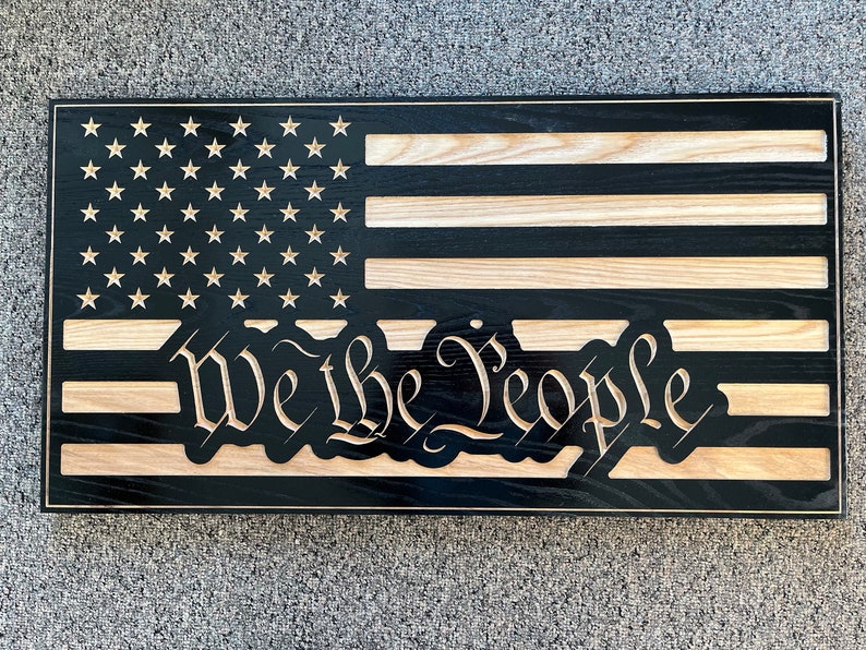We the People Flag, Wooden American Flag, Carved American Flag ...
