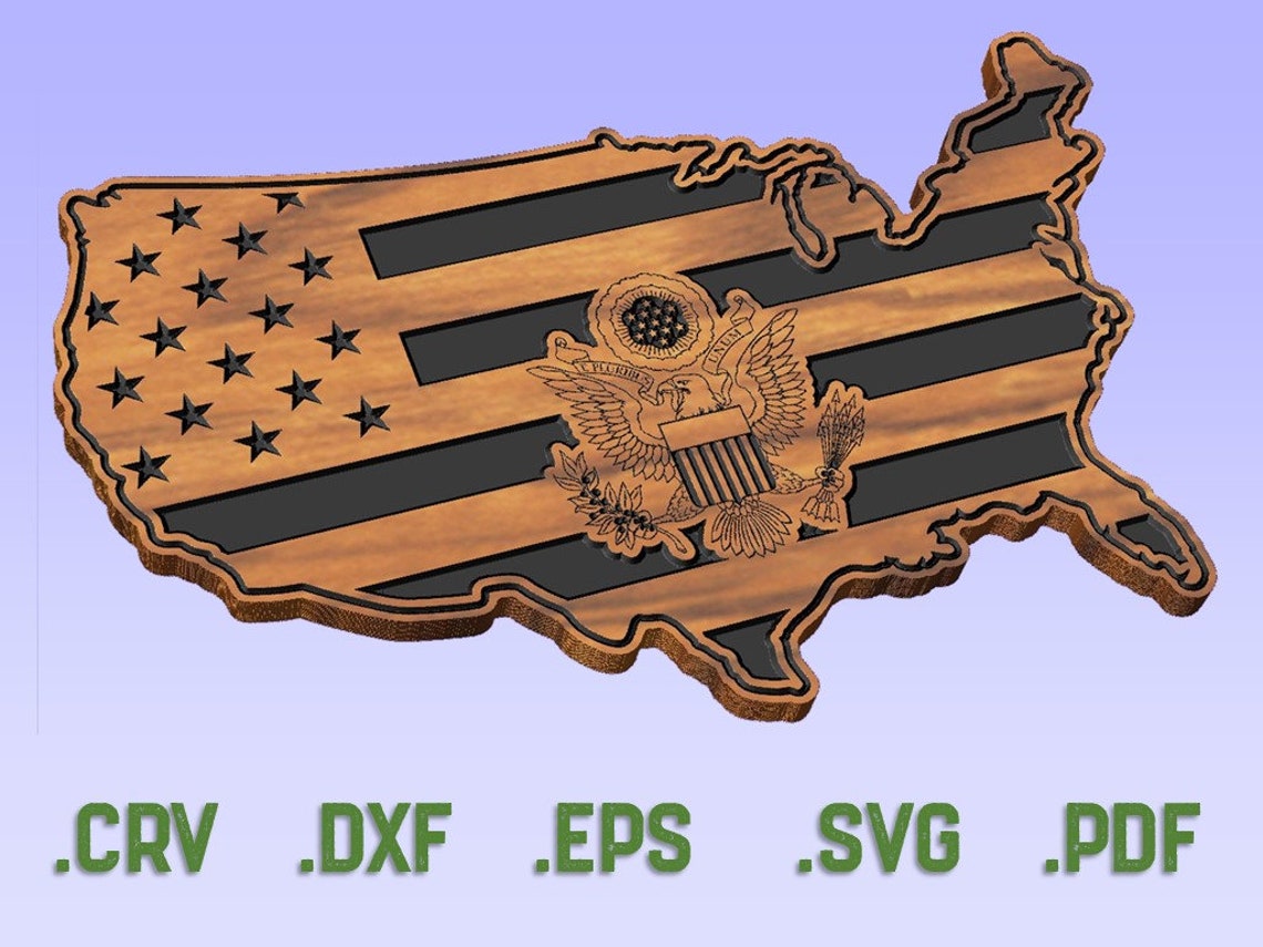 United States Army Flag Cut Files USA Map Svg Crv Dxf - Etsy