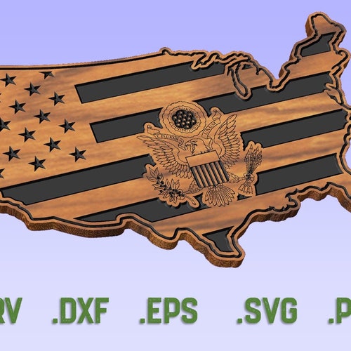 United States Army Flag Cut Files USA Map Svg Crv Dxf - Etsy
