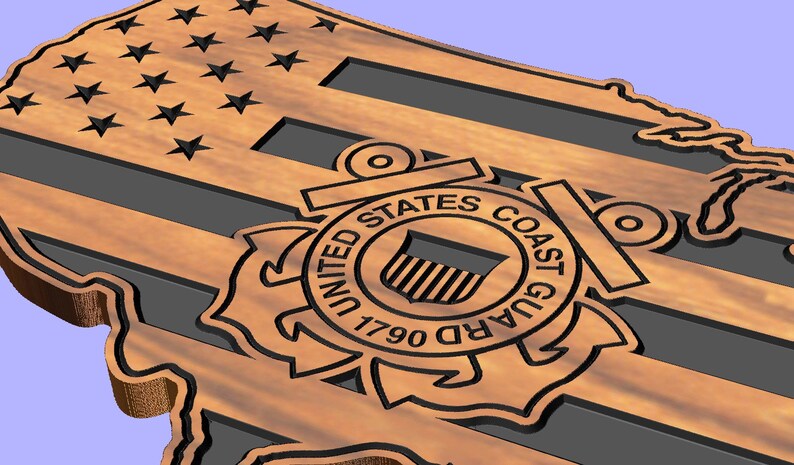 Coast Guard Flag Cut Files USA Map Svg Crv Dxf Eps Pdf - Etsy