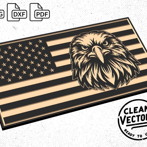 American Eagle and Flag Dxf - Etsy
