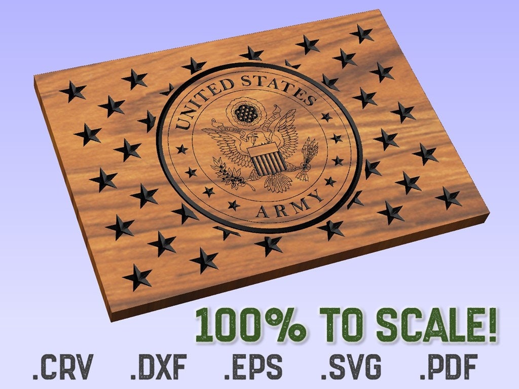 US Army Service Mark in Union - Army Crest Vector - Crv, Dxf, Eps, Svg ...