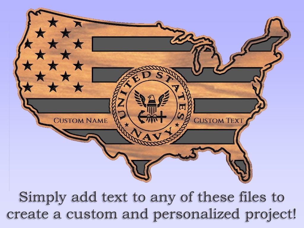 United States Navy Flag Cut Files - USA Map - Svg, Crv, Dxf, Eps, Pdf ...