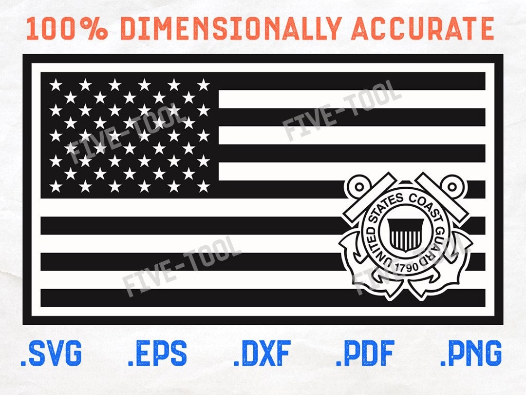 US Coast Guard American Flag Vector Files USCG Logo Vector Svg, Dxf ...