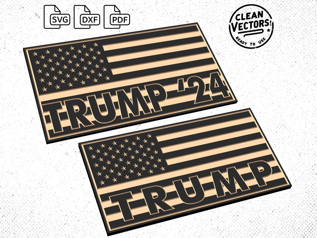 Donald Trump American Flag Vector Bundle #1 - Svg, Dxf, Pdf - Digital ...