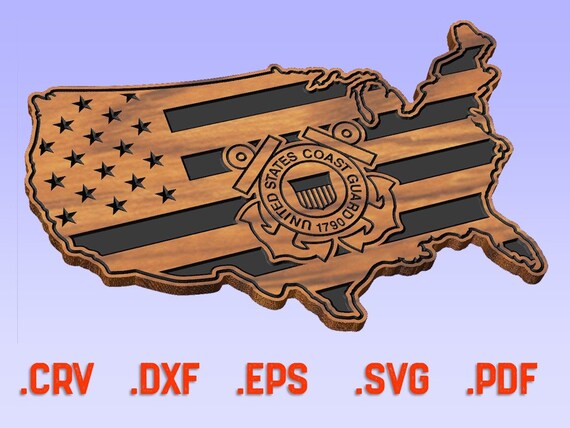 Coast Guard American Flag Cut Files Svg Crv Dxf Eps Pdf - Etsy