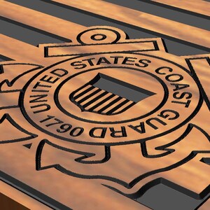 Coast Guard American Flag Cut Files - Svg, Crv, Dxf, Eps, Pdf - CNC ...