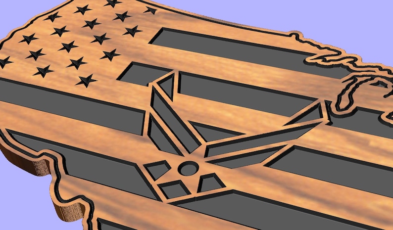 Air Force Flag Cut Files - USA Map - Svg, Crv, Dxf, Eps, Pdf - CNC ...
