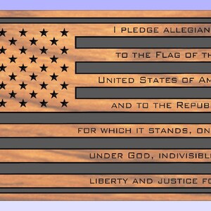 American Flag Pledge of Allegiance Vector File - Vcarve CNC Cut File ...