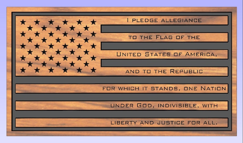 Crv Vcarve Cnc Cut File Eps American Flag Pledge Of Allegiance Vector