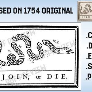Join or Die Vector - Crv, Dxf, Eps, Svg, Pdf - Digital Download Bundle ...