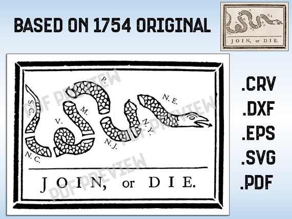 Join or Die Vector Crv Dxf Eps Svg Pdf Digital - Etsy