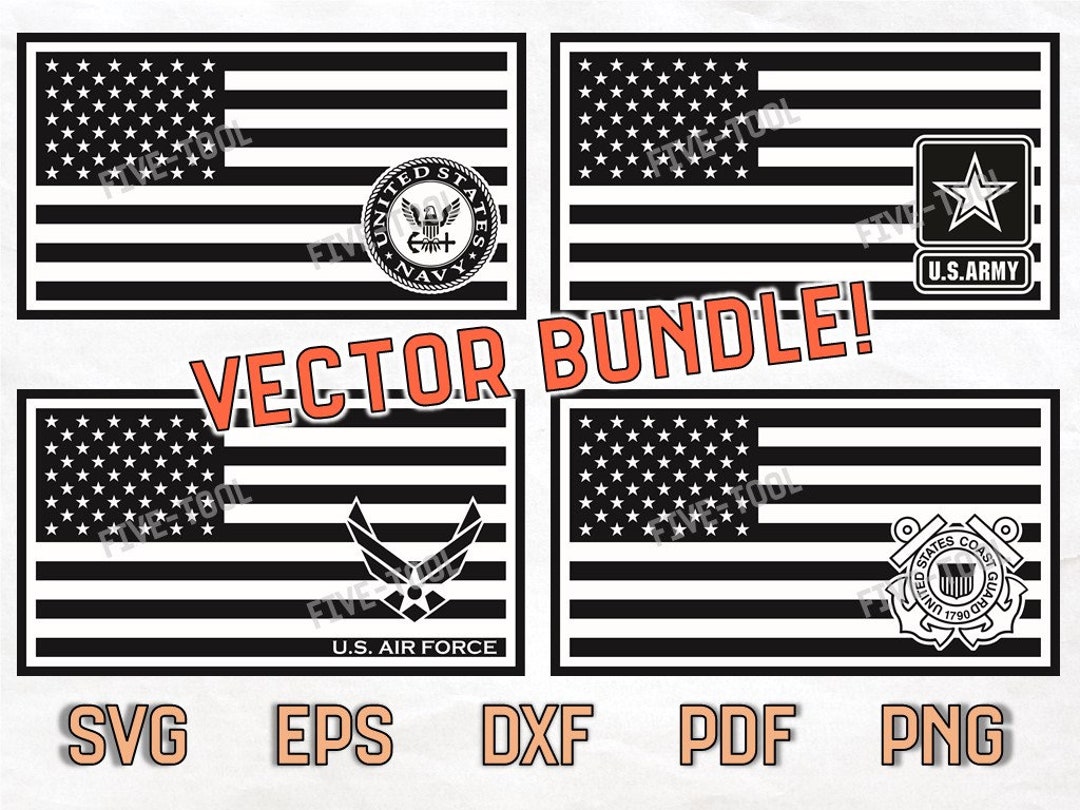 Armed Forces Flag Vector Files - American Flag Cut Files - Military ...