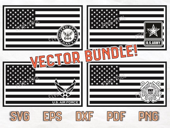 Armed Forces Flag Vector Files American Flag Cut Files | Etsy