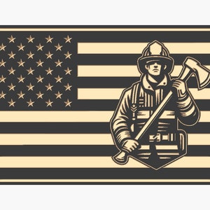 Firefighter American Flag Vector Bundle #1 - Svg, Dxf, Pdf - Fireman ...