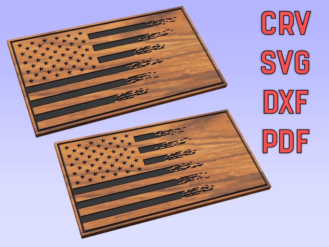 Split American Flag Cut Files - CNC & Laser USA Vectors - Gradient ...