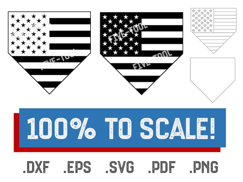 Home Plate American Flag Baseball Flag Vector Dxf Eps - Etsy