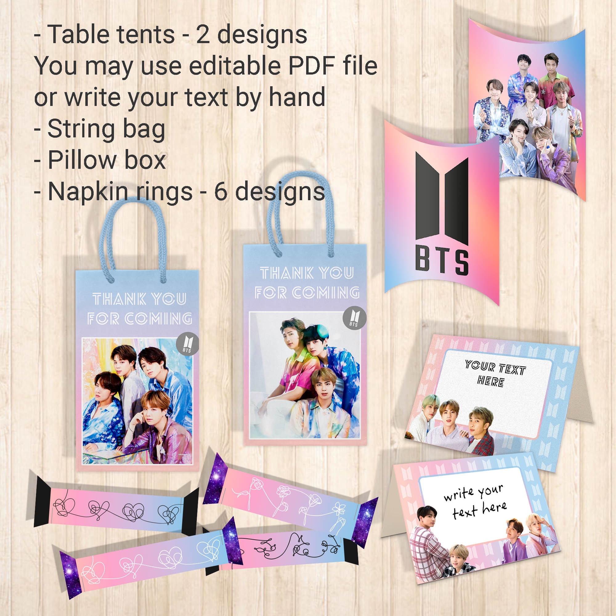 BTS Birthday Party supplies BTS Love Yourself themed Party | Etsy