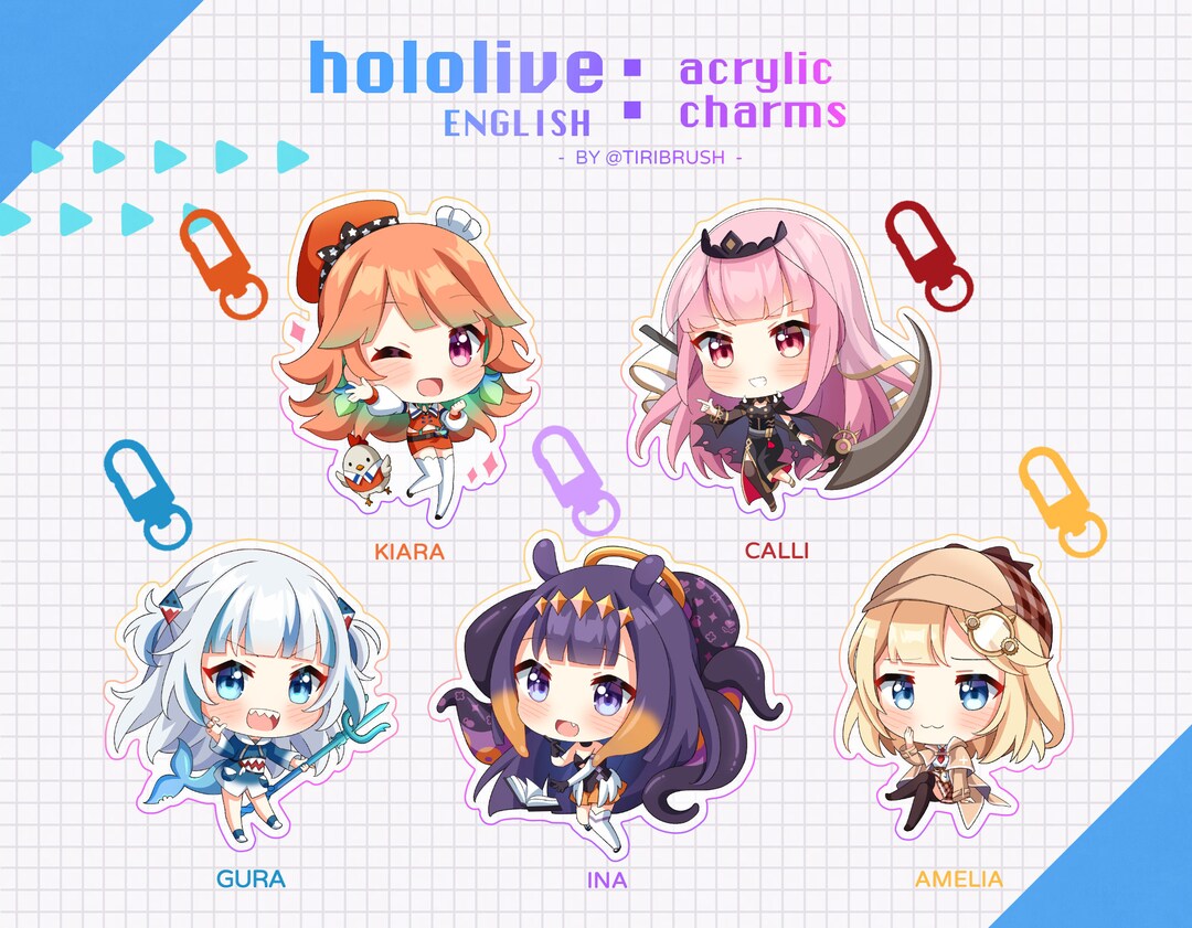 Hololive: Myth Acrylic Charms - Etsy