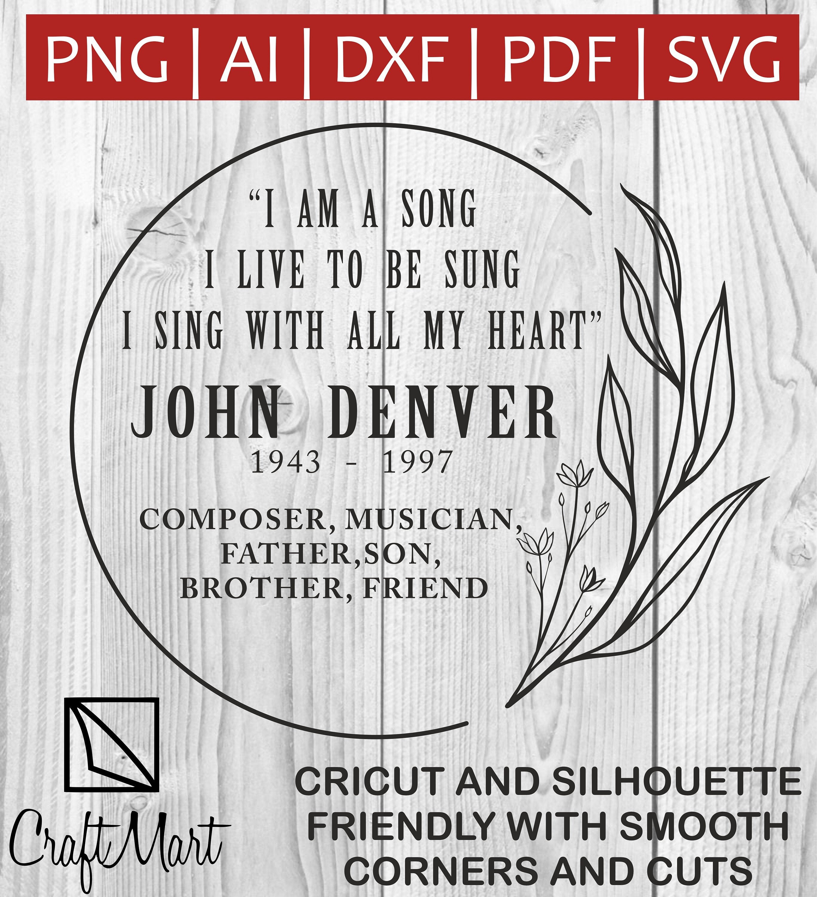 John Denver SVG Country Music Svg Country Roads Svg | Etsy