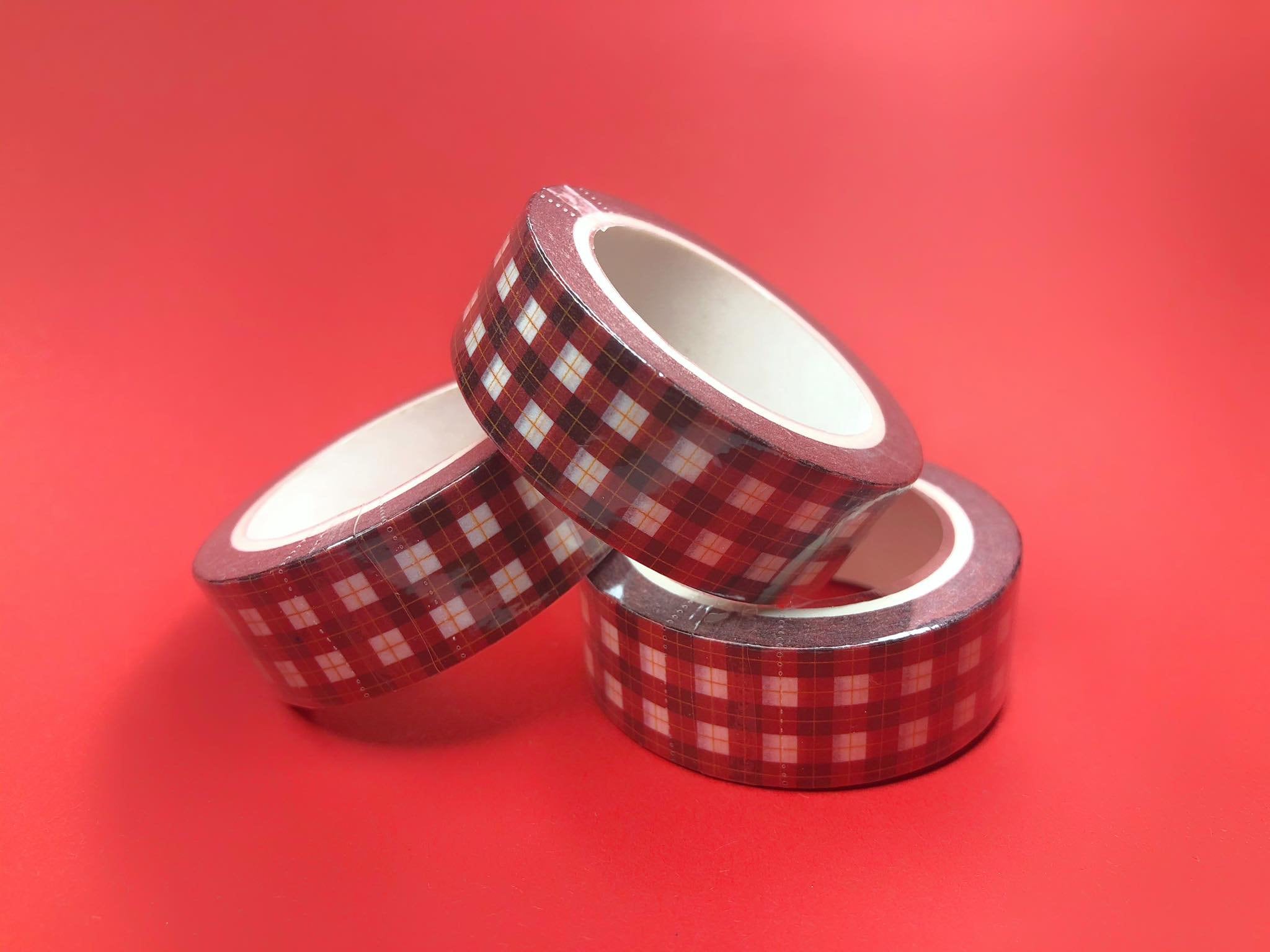 Red Tartan Washi Tape