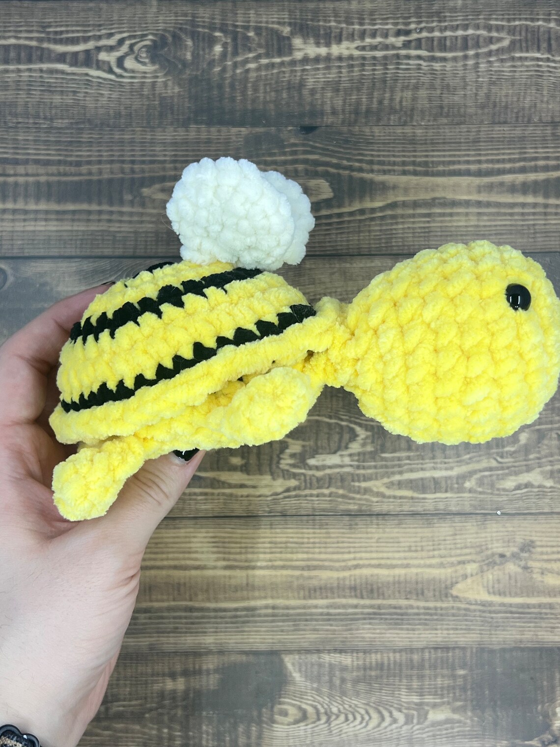 Bumble Bee Decor, Crochet Turtle Plushie, Bee Stuffed Animal, Birthday ...