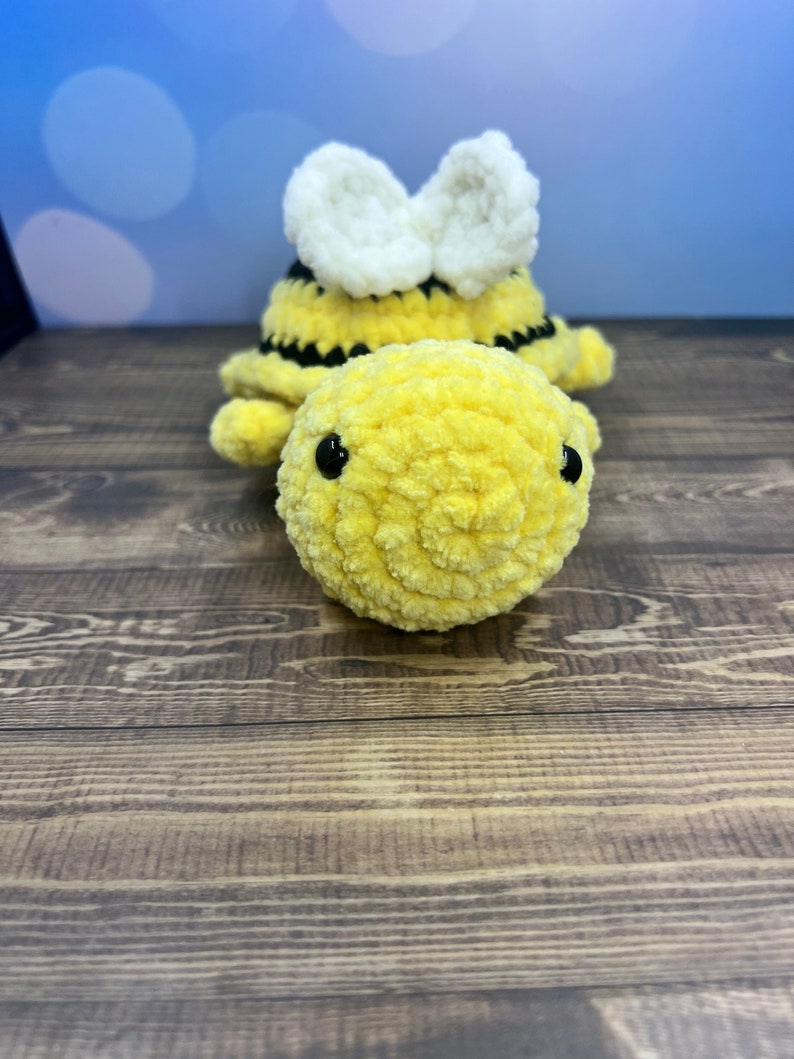 Bumble Bee Decor, Crochet Turtle Plushie, Bee Stuffed Animal, Birthday ...
