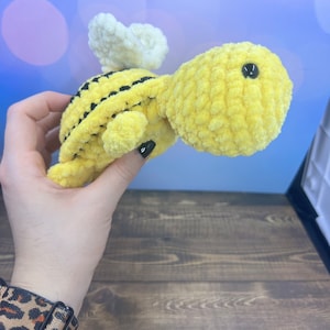 Bumble Bee Decor, Crochet Turtle Plushie, Bee Stuffed Animal, Birthday ...