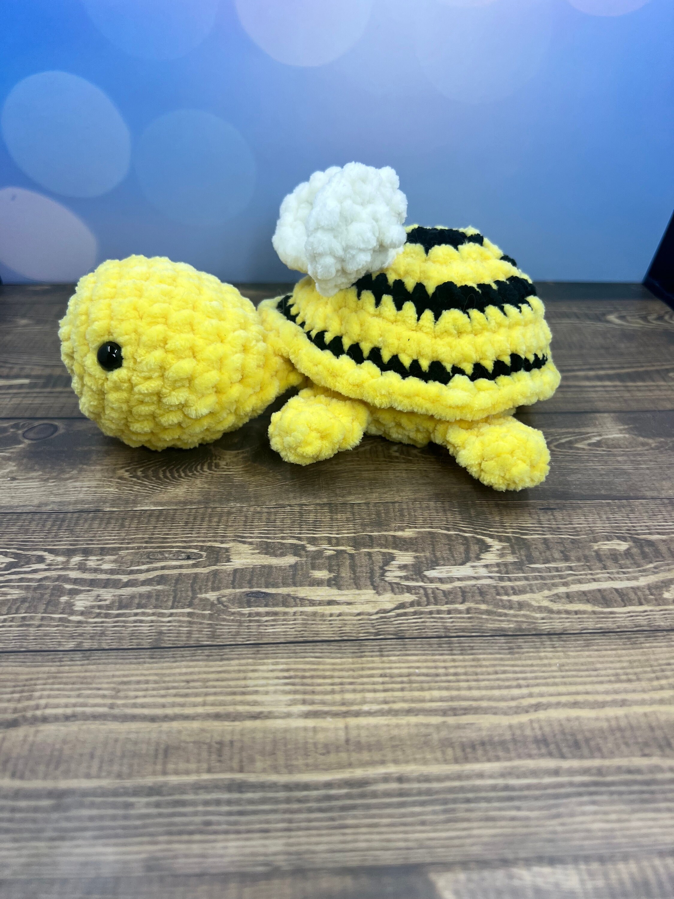 Bumble Bee Decor, Crochet Turtle Plushie, Bee Stuffed Animal, Birthday ...