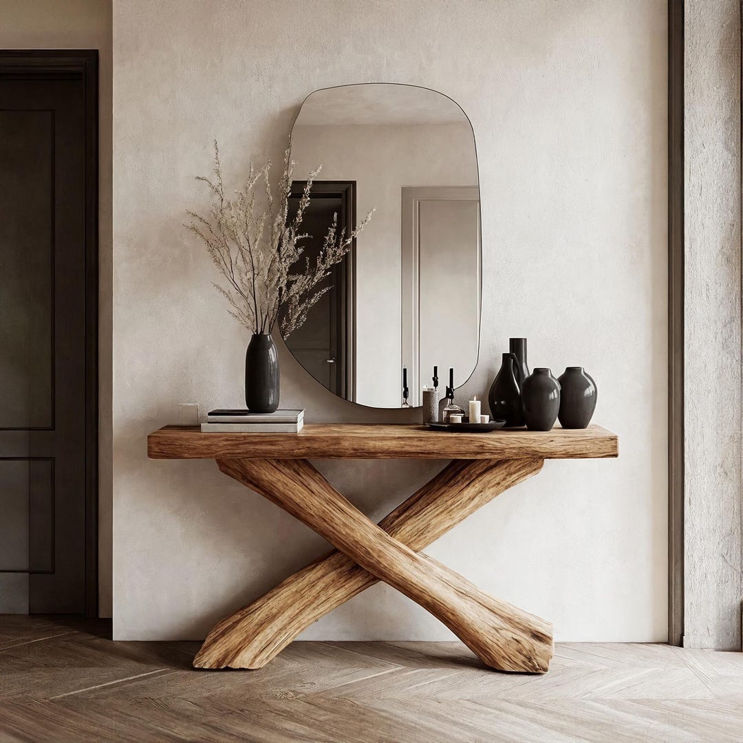 Live Edge Table Handmade Rustic Natural Wood Console Table Farmhouse ...