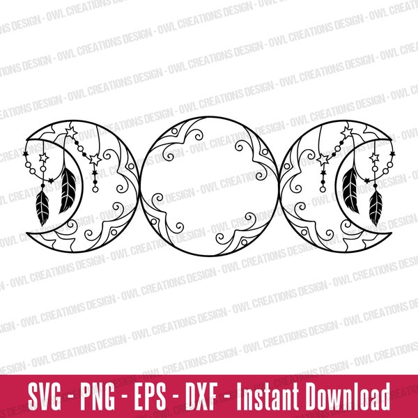 Triple Moon Svg - Etsy