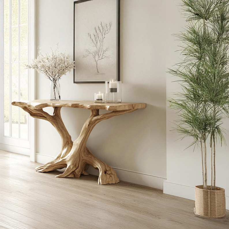 Live Edge Table Narrow Entryway Table Console Furniture Entry Way Table ...