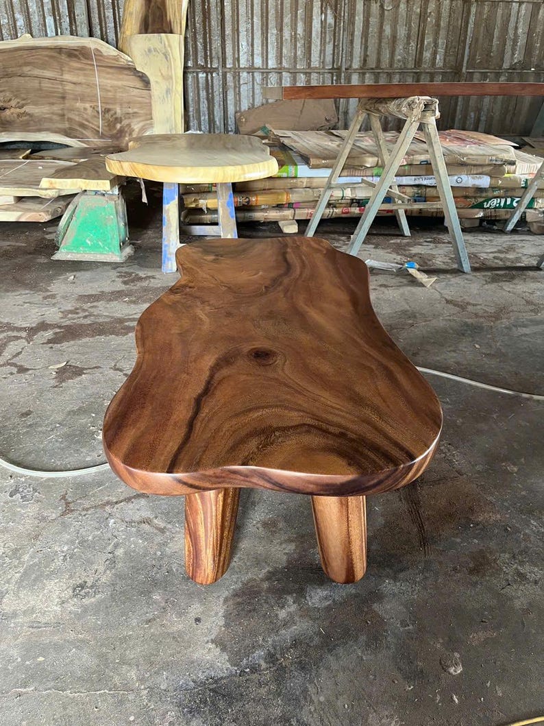 Rustic Live Edge Round Dining Table Handmade Solid Wood Handcrafted ...