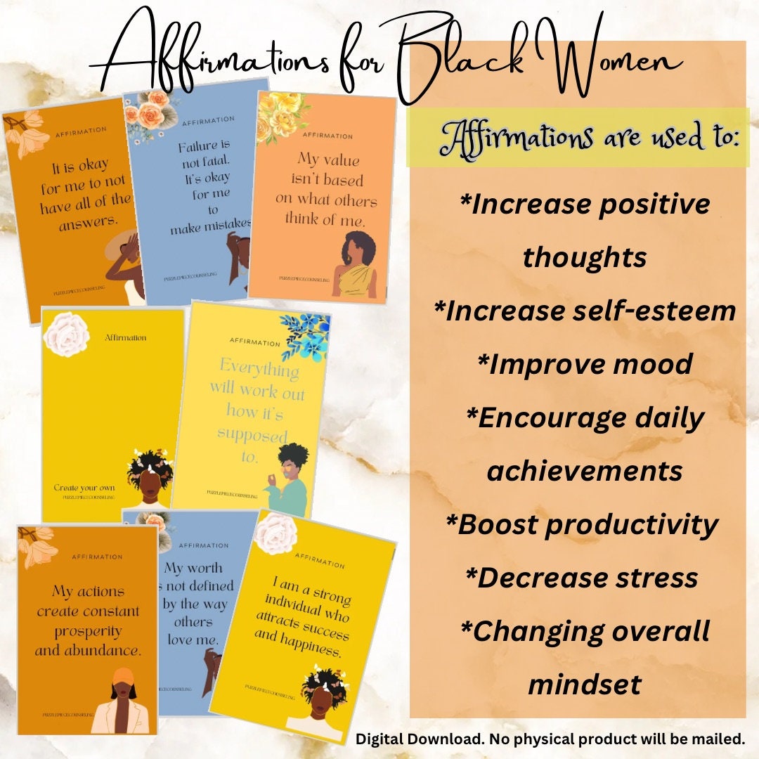 Affirmation Cards for Black Women - Etsy