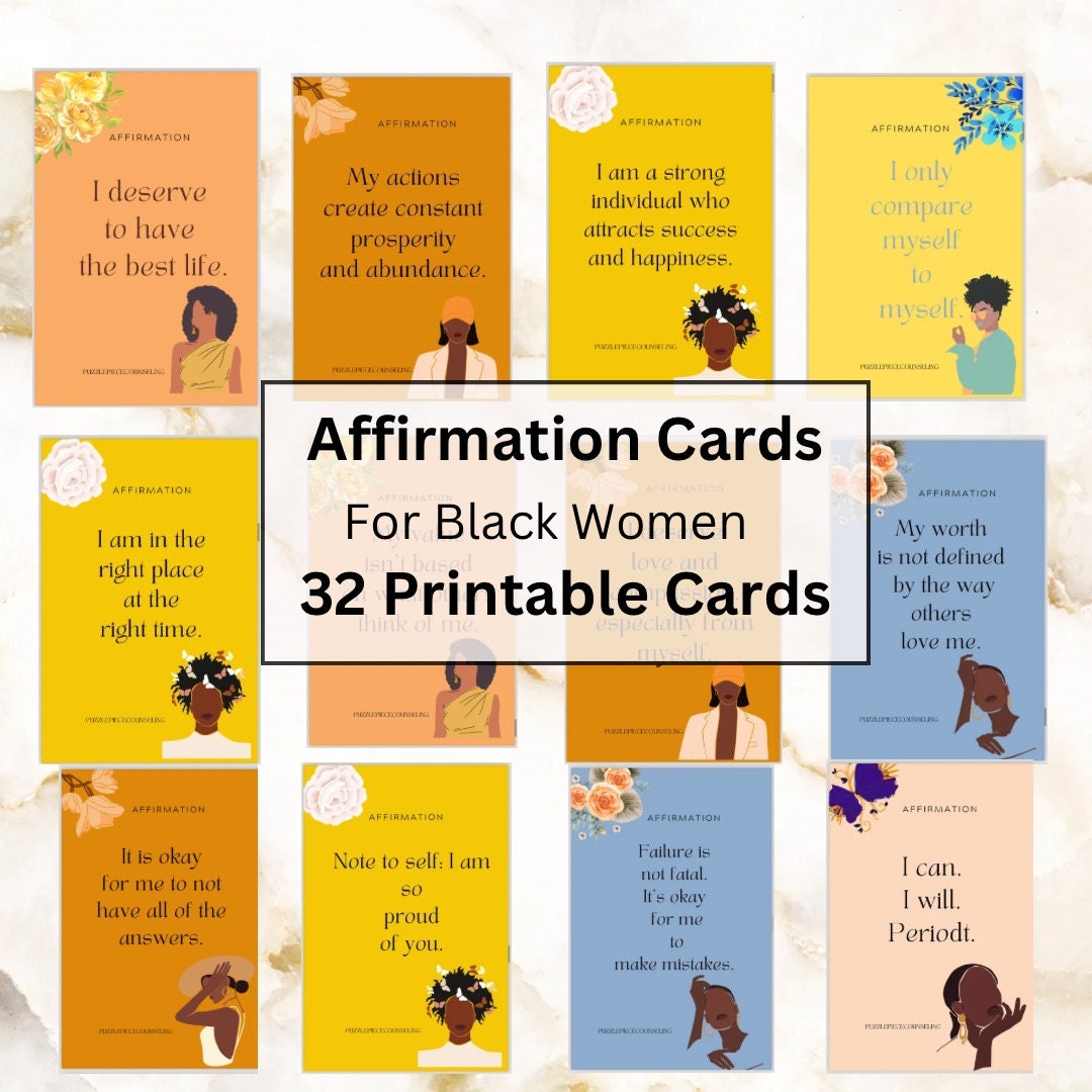 Affirmation Cards for Black Women - Etsy