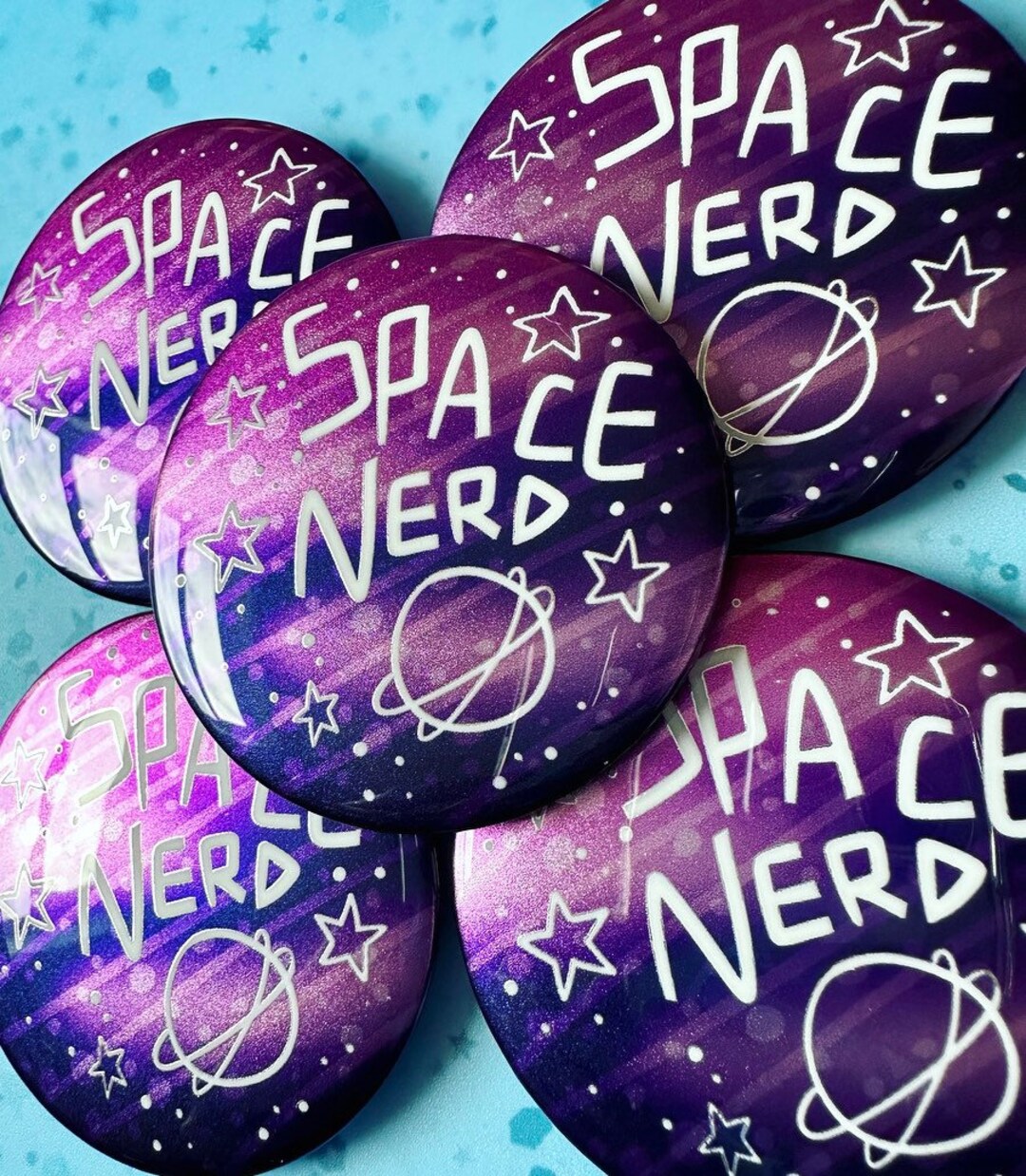 Space Nerd 58mm Glitter Pin Badge galaxy Astrology Stars - Etsy