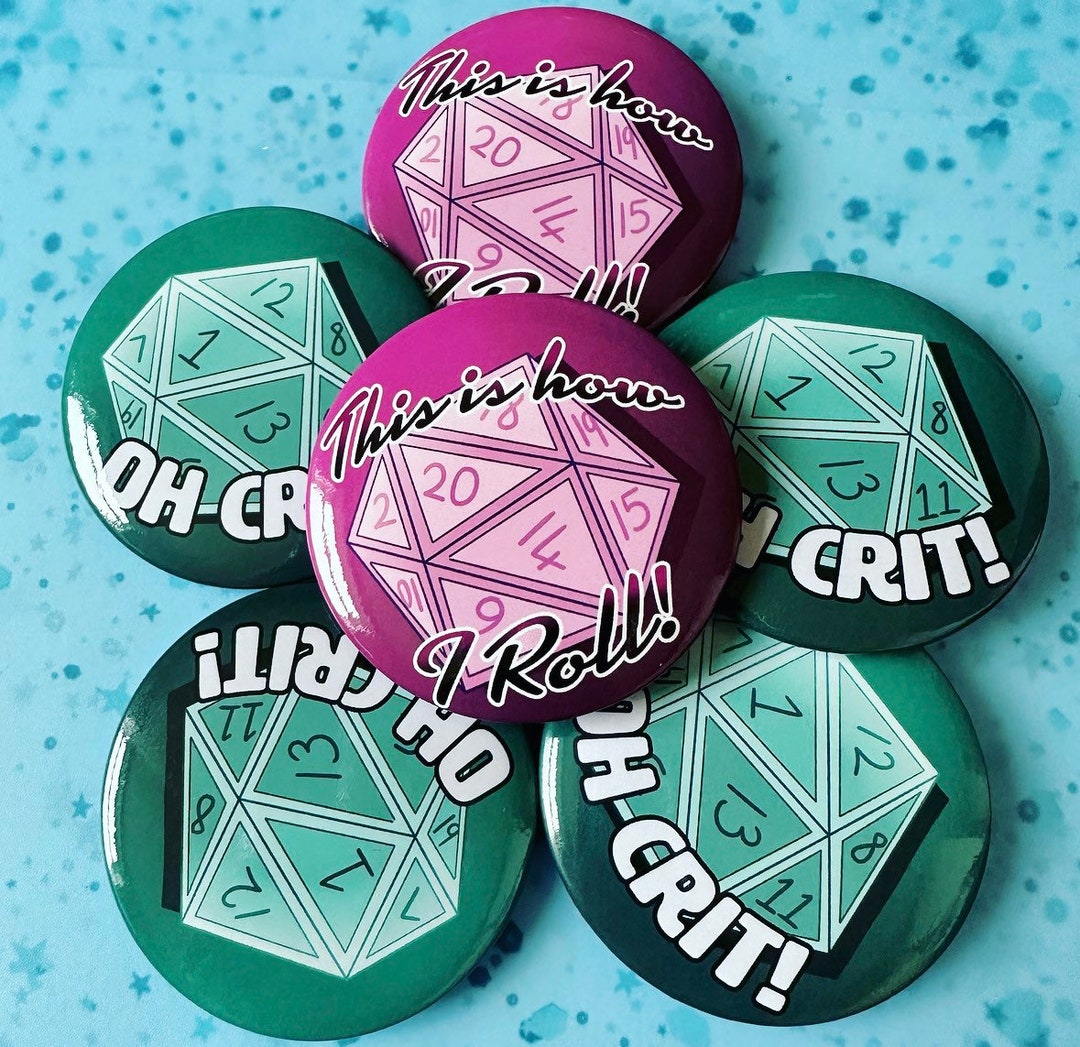 58mm Large Nat 20 Pin Badge (dnd, D&D, Dungeons and Dragons) - Etsy