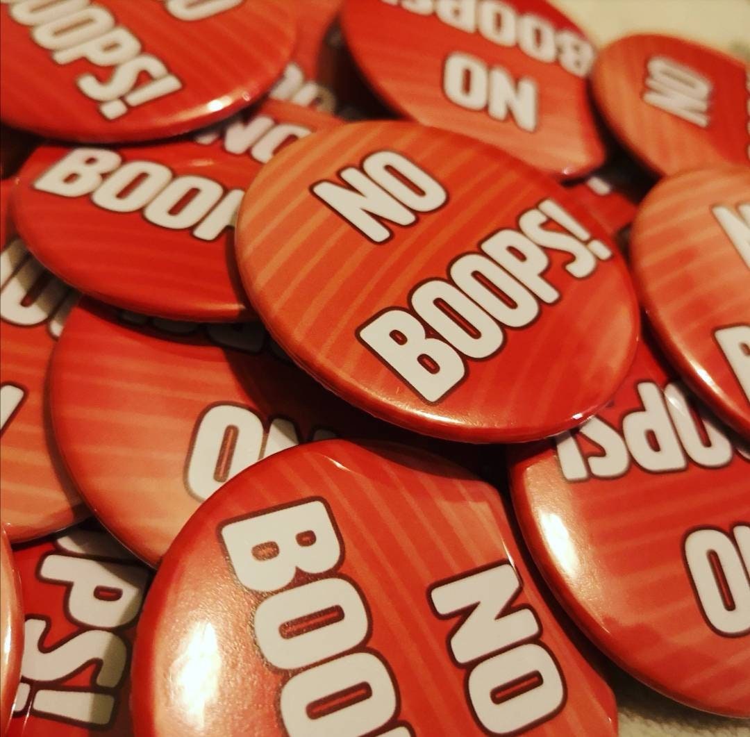No Boops 58mm Large Pin Badge for Cosplay / Fursuit Consent - Etsy