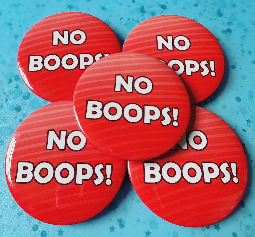 No Boops 58mm Large Pin Badge for Cosplay / Fursuit Consent - Etsy