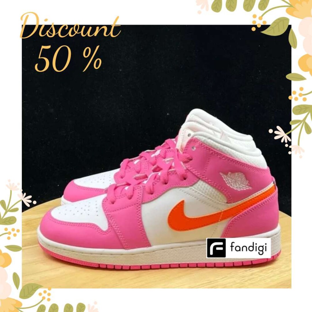 Air Jordan 1 Mid Gs Pinksicle Orange Shoes for Adult - Etsy